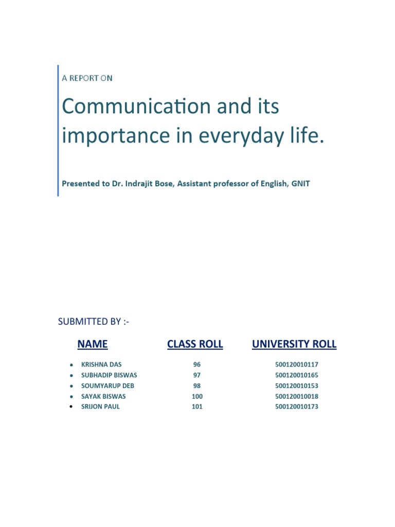 Communication in Everyday Life Word | Download Free PDF | Communication ...