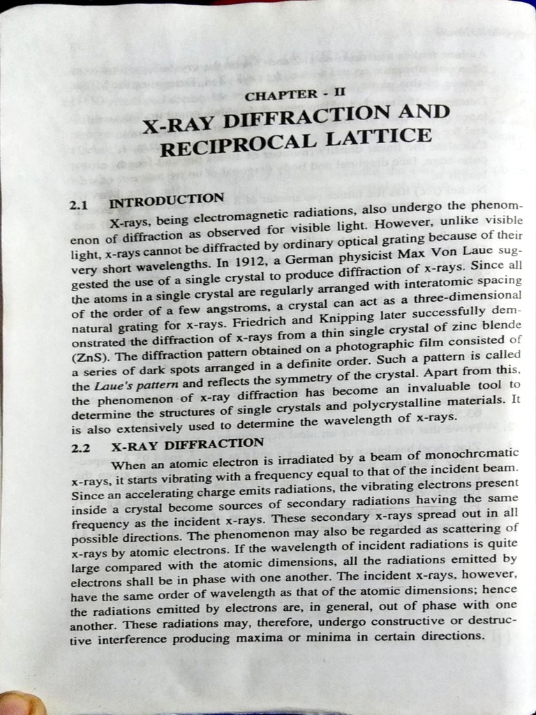 X Ray Diffraction, Braggs Law, Laues Equation | PDF