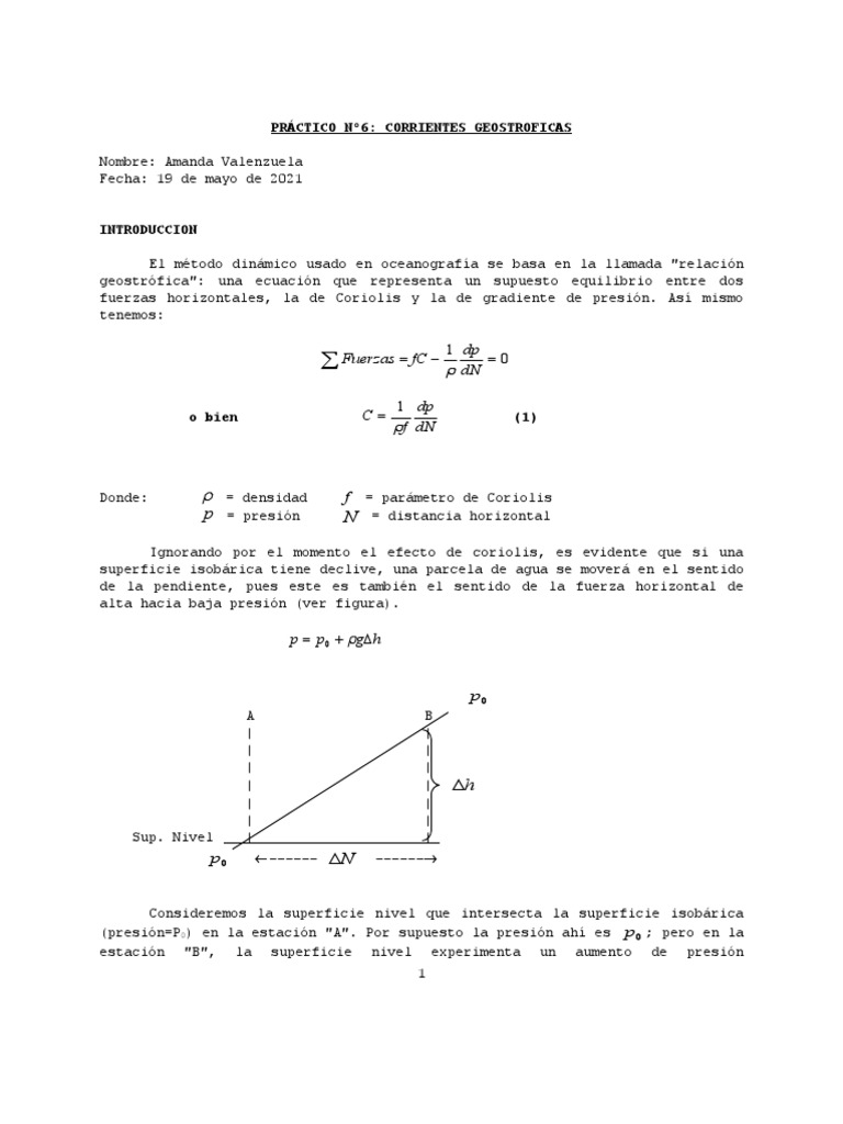 PRACTICO 6. PARTE 1 - Corrientes - Geostroficas. AMANDA VALENZUELA ...