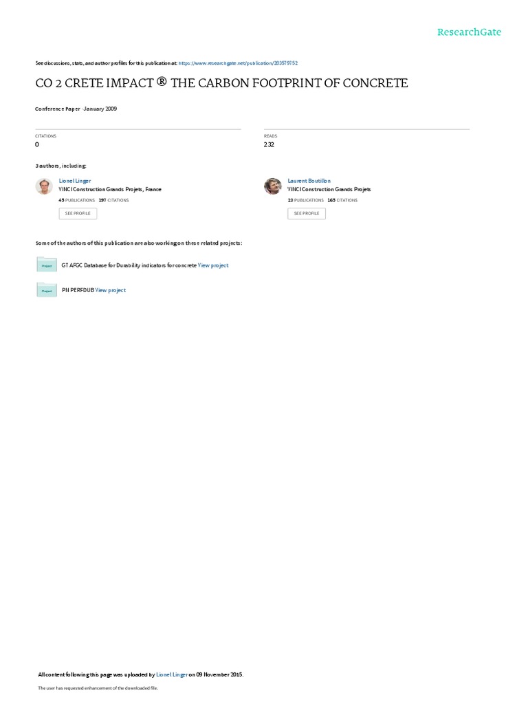 Co 2 Crete Impact ® The Carbon Footprint of Concrete: January 2009 ...