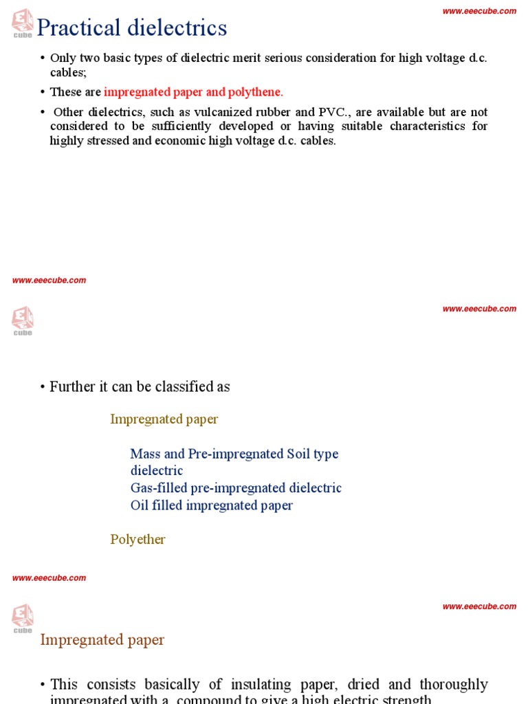 Practical Dielectrics: Impregnated Paper and Polythene | PDF ...