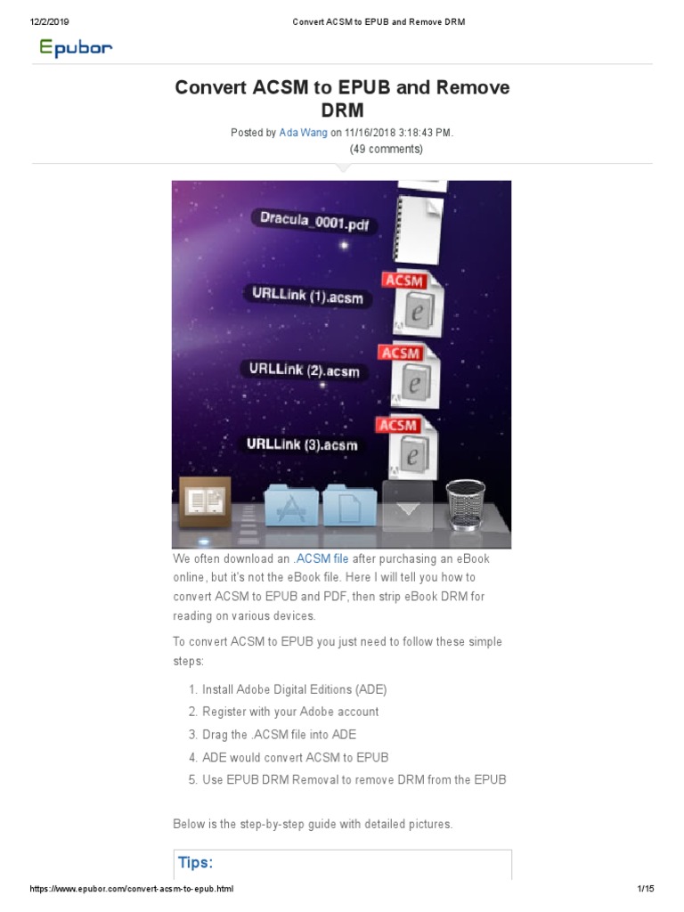 Convert ACSM To EPUB and Remove DRM | PDF | Gestión de derechos digitales | Archivo de computadora