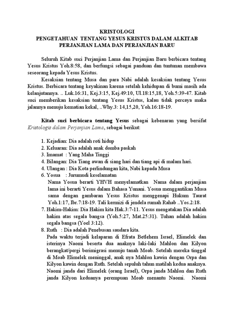 Kristologi Dan Typologi | PDF