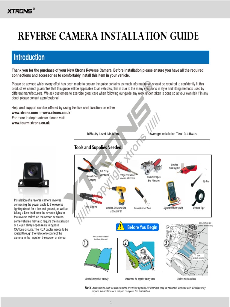 Reversing Camera Installation Guide | PDF | Electrical Connector | Camera
