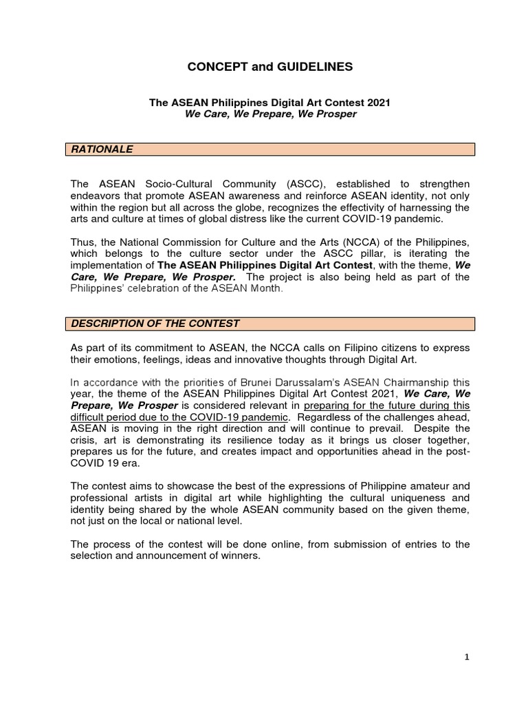 Concept and Guidelines - The ASEAN Philippines Digital Art Contest 2021 ...