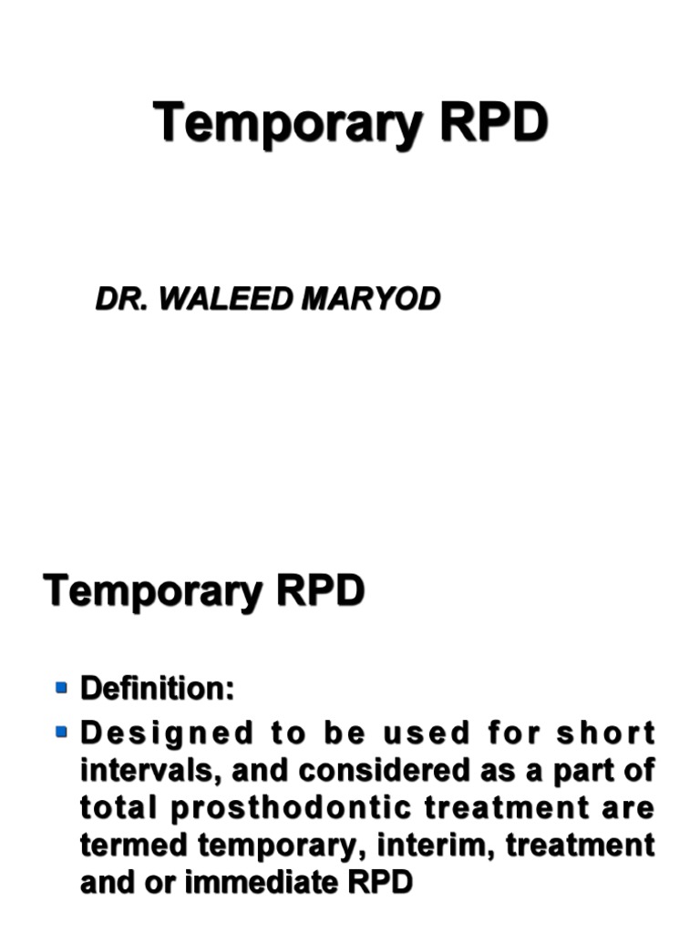 Temporary RPD | PDF