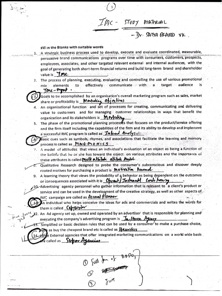 IMC Study Material | PDF