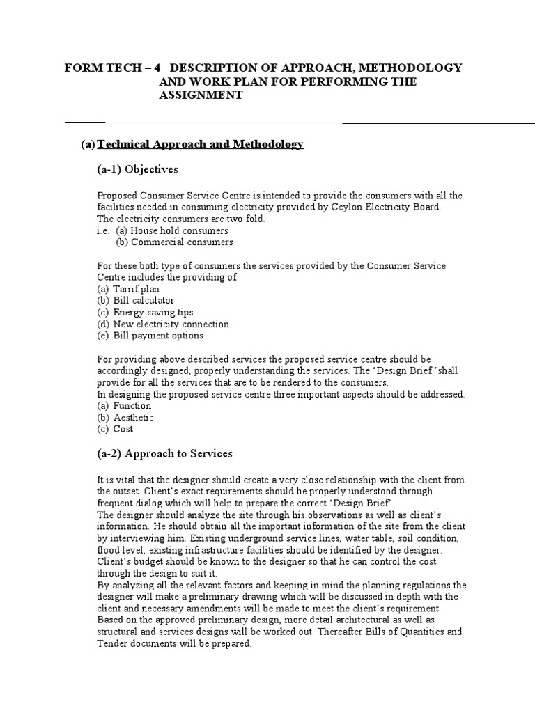 Form Tech-4 Description of Approach, Methodology and Work Plan For ...