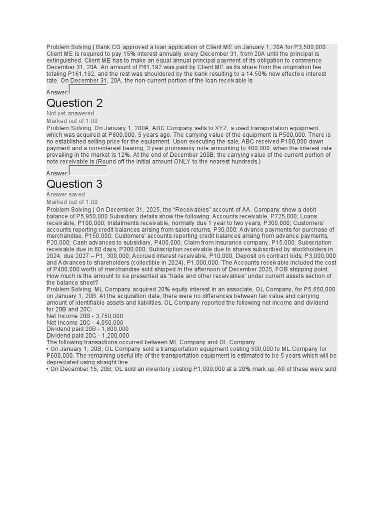 Problem Solving | PDF | Interest | Loans