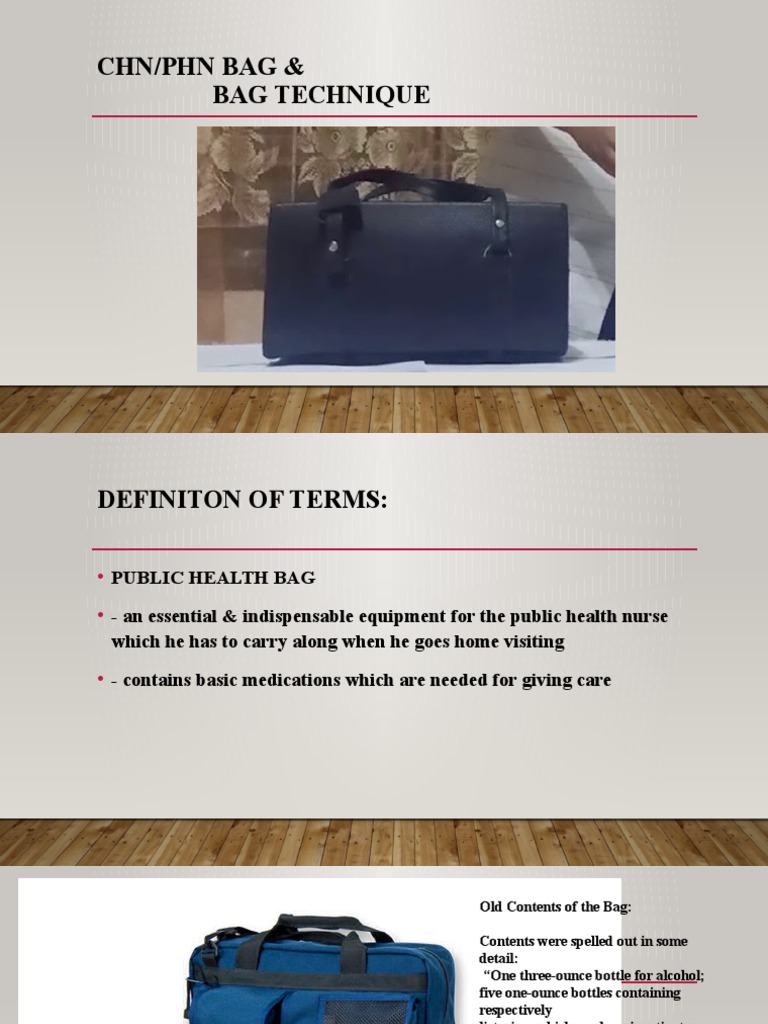 CHN/PHN Bag & Bag Technique | PDF | Hand Washing | Caregiver