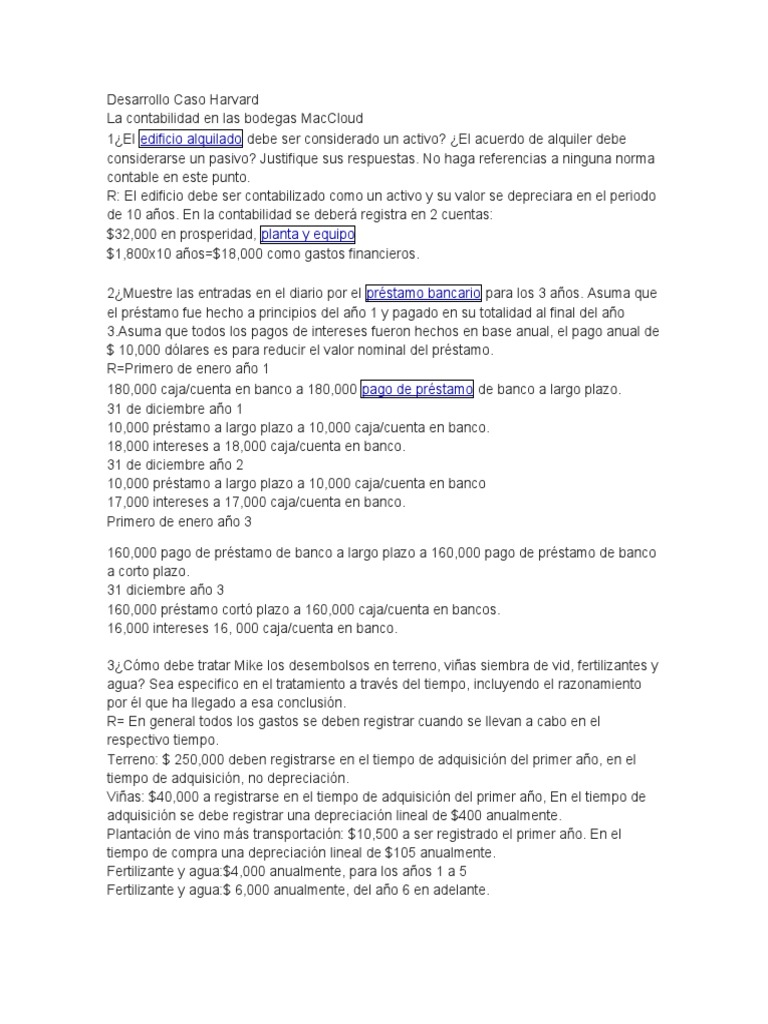 Contabilidad en Bodegas MacCloud | PDF | Vino | Contabilidad