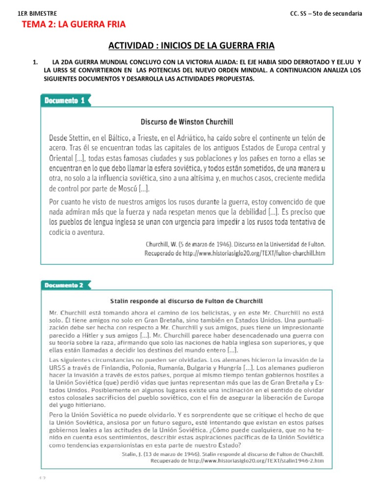 Actividades de La Guerra Fria | PDF