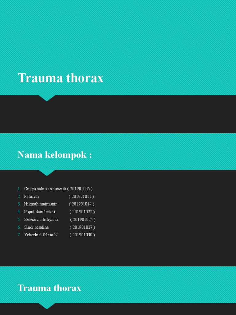 Trauma Thorax | PDF