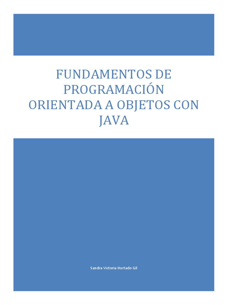 Fundamentos De Programación Orientada A Objetos Con Java Pdf Objeto Informática Máquina