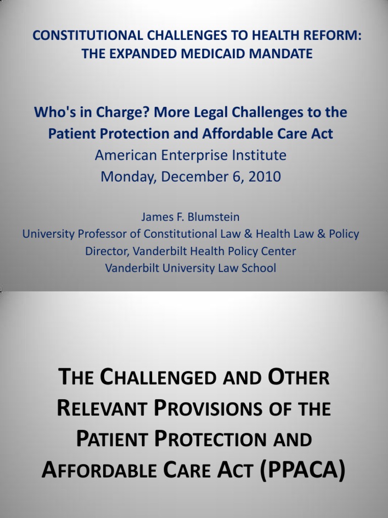 Who's in Charge? More Legal Challenges To The Patient Protection and ...
