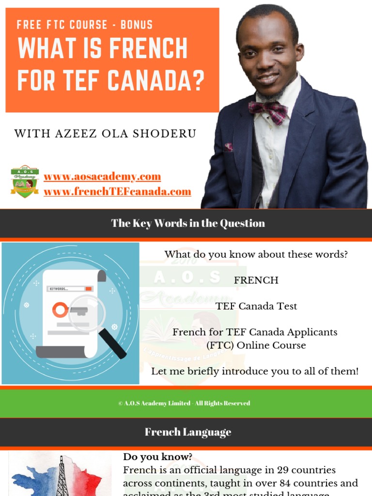 WHAT IS FRENCH For TEF Canada | PDF | Language Education | Educational ...