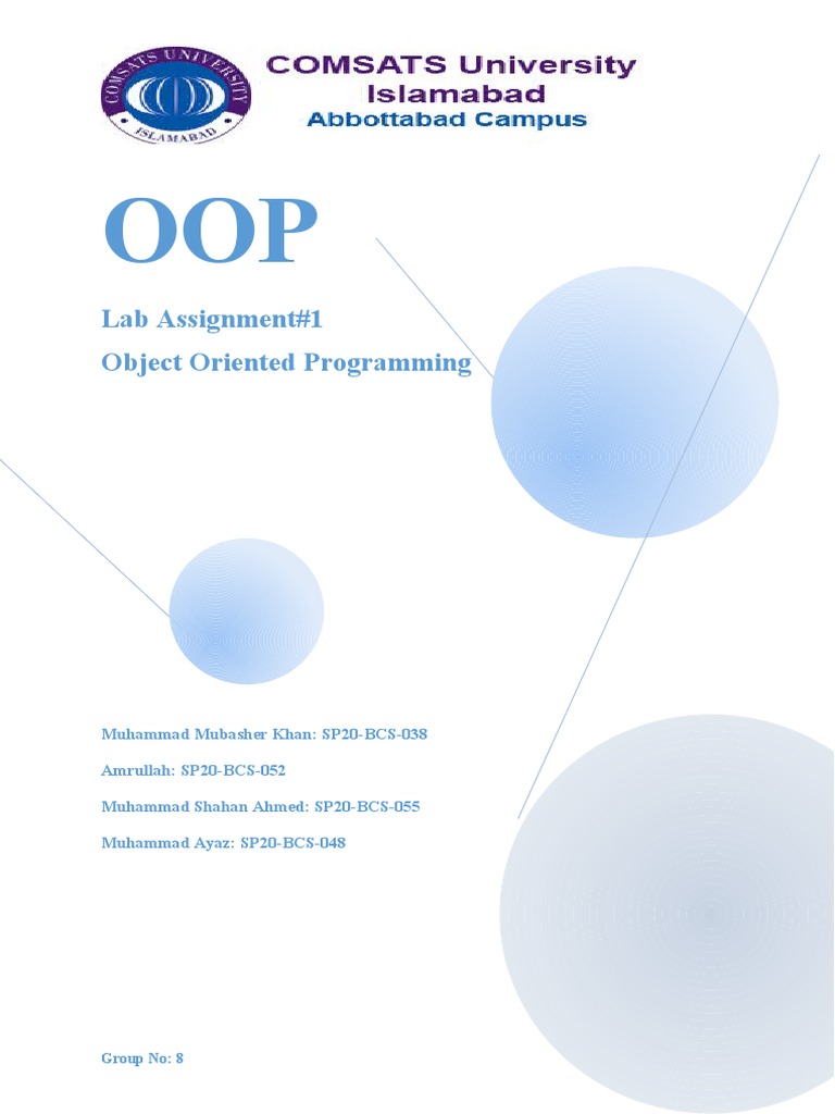 Lab Assignment#1 Object Oriented Programming | PDF