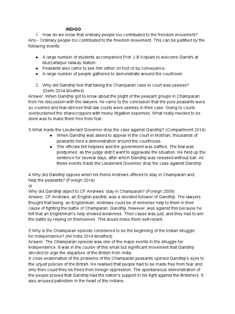 INDIGO | PDF | Mahatma Gandhi | British Raj