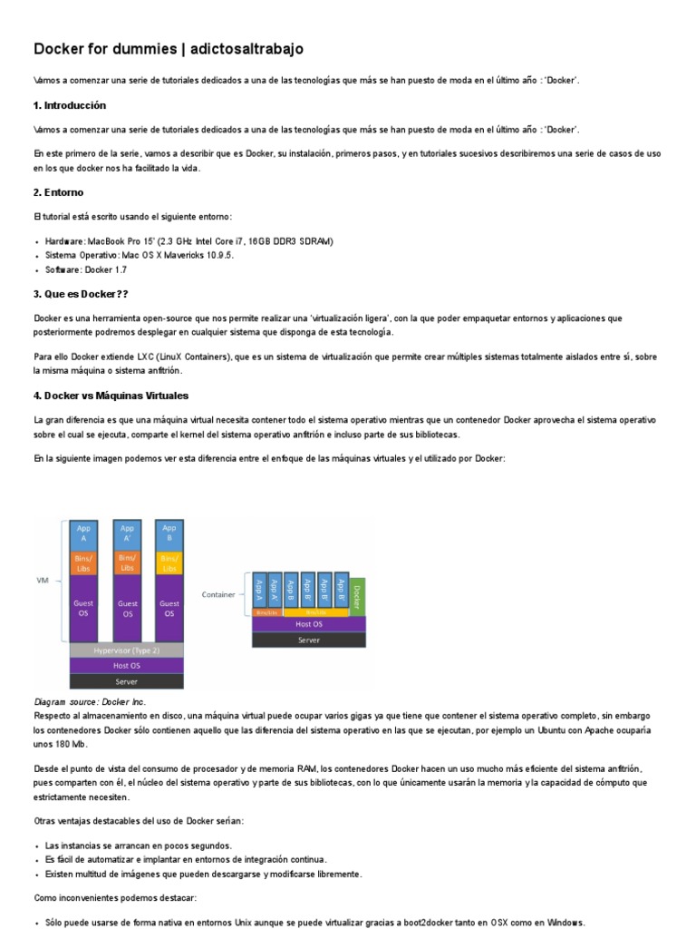 Docker For Dummies - Adictosaltrabajo | PDF | Virtualización | Distribución de Linux