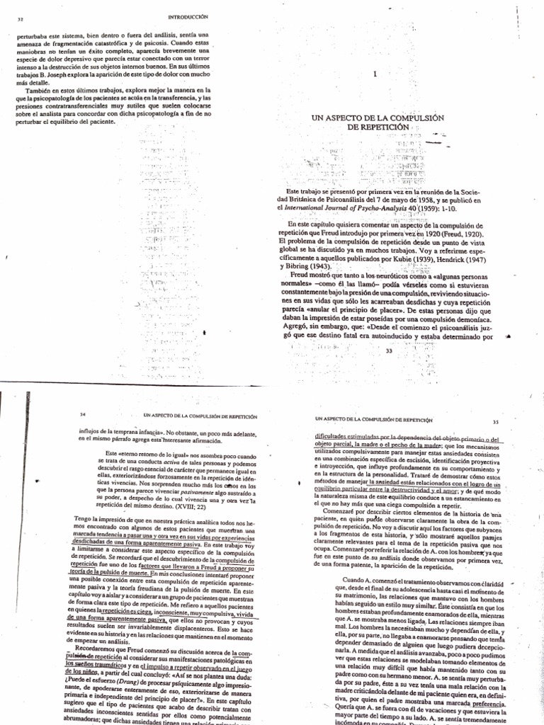 Un Aspecto de La Compulsión de Repetición | PDF | La naturaleza humana ...
