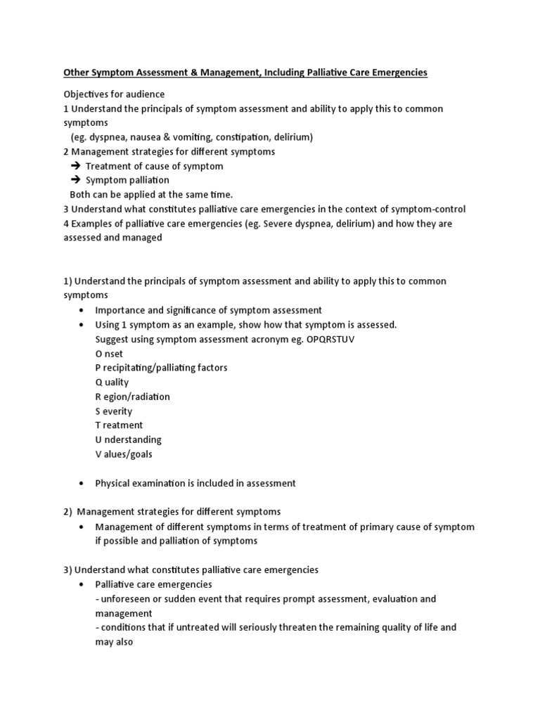 Palliative Care Symptom Management Guide | PDF | Palliative Care | Symptom