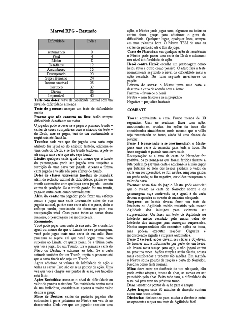 Marvel RPG | PDF | Jogos de RPG | Humano