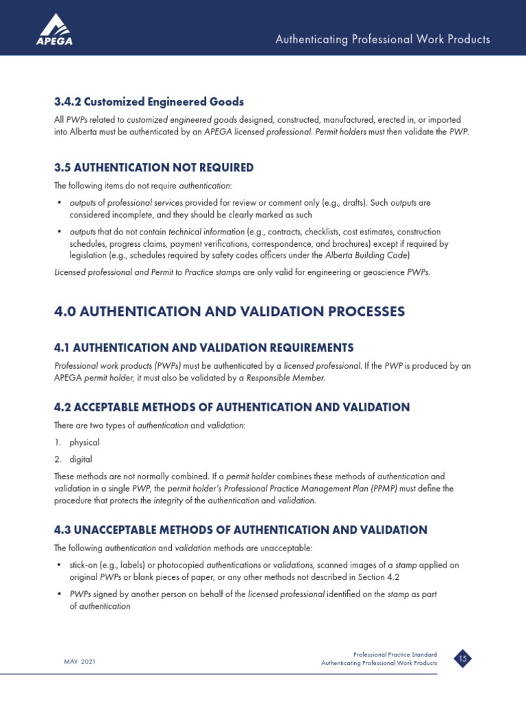 Part 4 APEGA Authenticating-Professional-Work-Products | PDF ...