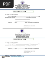 Certificate of Appearance: Metrobank Mtap Deped Math Challenge Division Finals | PDF | Behavior ...