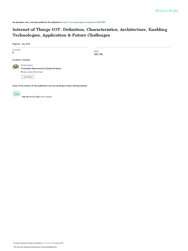 Internet of Things-IOT: Definition, Characteristics, Architecture ...
