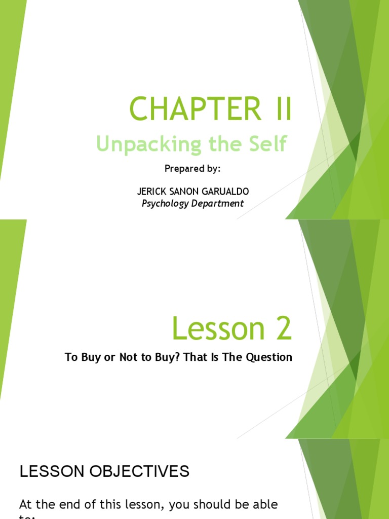 Chapter 2 Unpacking The Self | PDF | Self | Self Concept