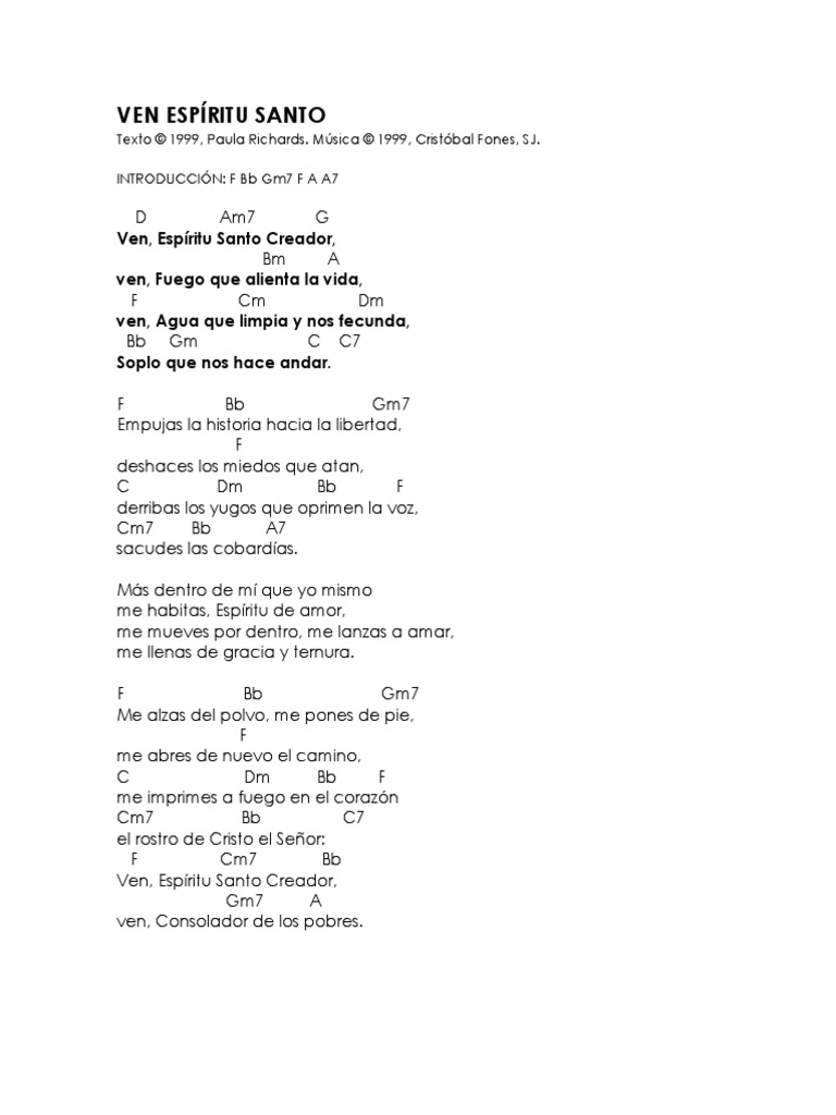 Ven Espíritu Santo ACORDES | PDF