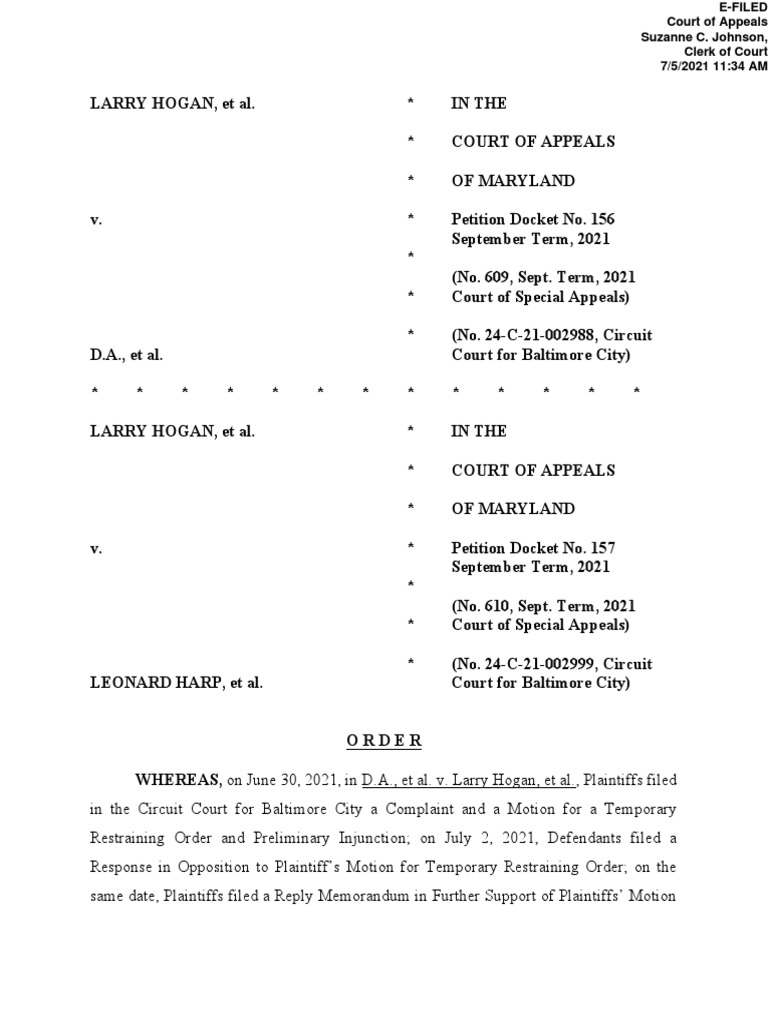 Temporary Restraining Order Upheld | PDF | Virginia Circuit Court ...