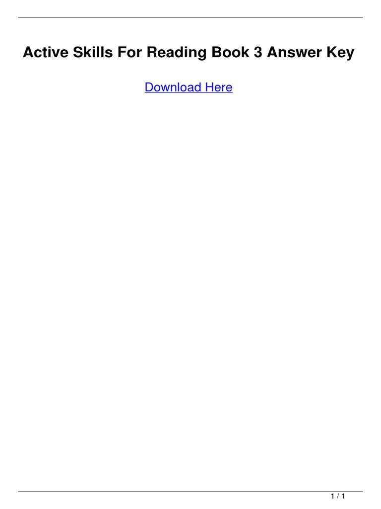 Active Skills for Reading 3 Answers | PDF