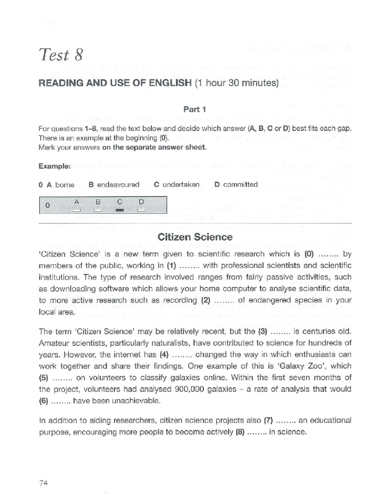 Cambridge English Advanced 2-Exam 8 | PDF