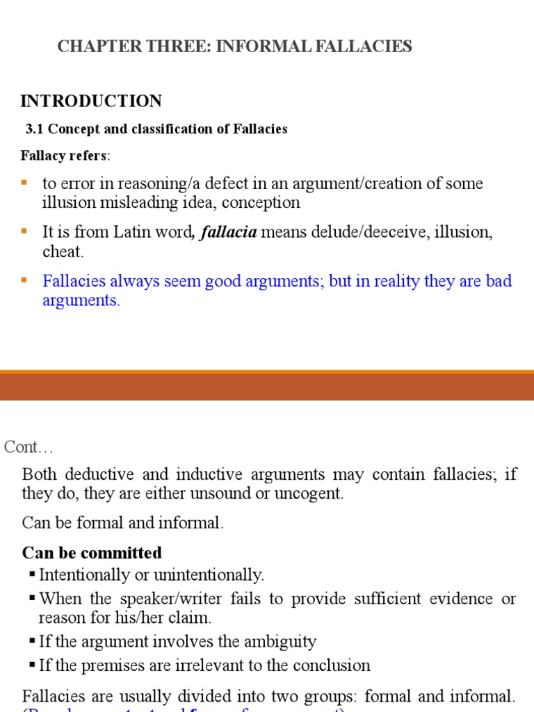 Chapter Three: Informal Fallacies | PDF | Fallacy | Argument