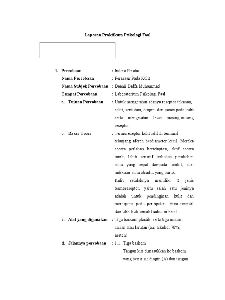 RESEPTOR SENSORIK DAN RESPON MOTORIK | PDF