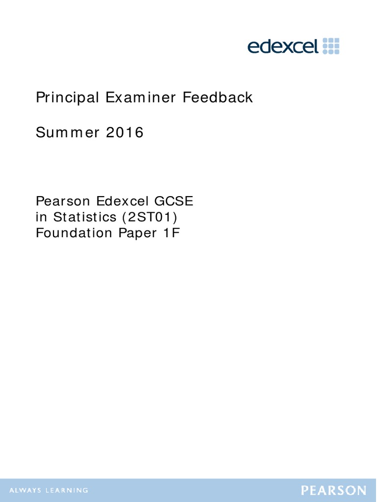 Principal Examiner Feedback Summer 2016: Pearson Edexcel GCSE in ...