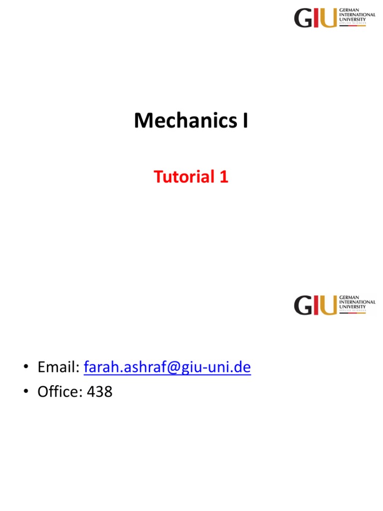 Mechanics I Tutorial | PDF | Pascal (Unit) | Pressure