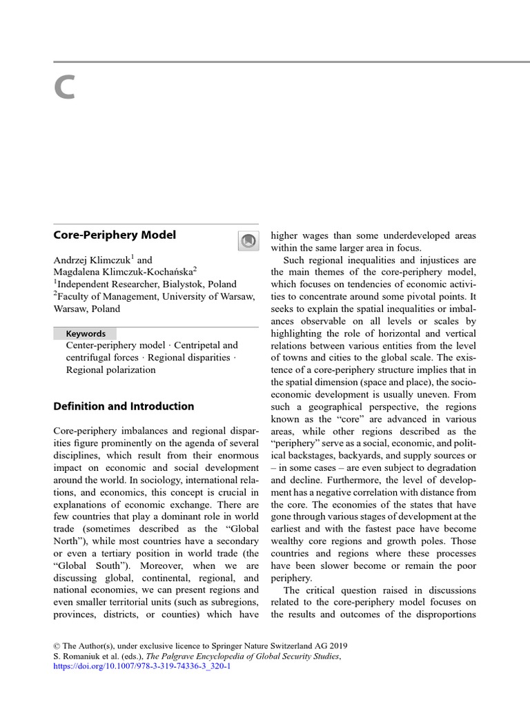 Core-Periphery Model Explained | PDF | Economic Growth | Labour Economics