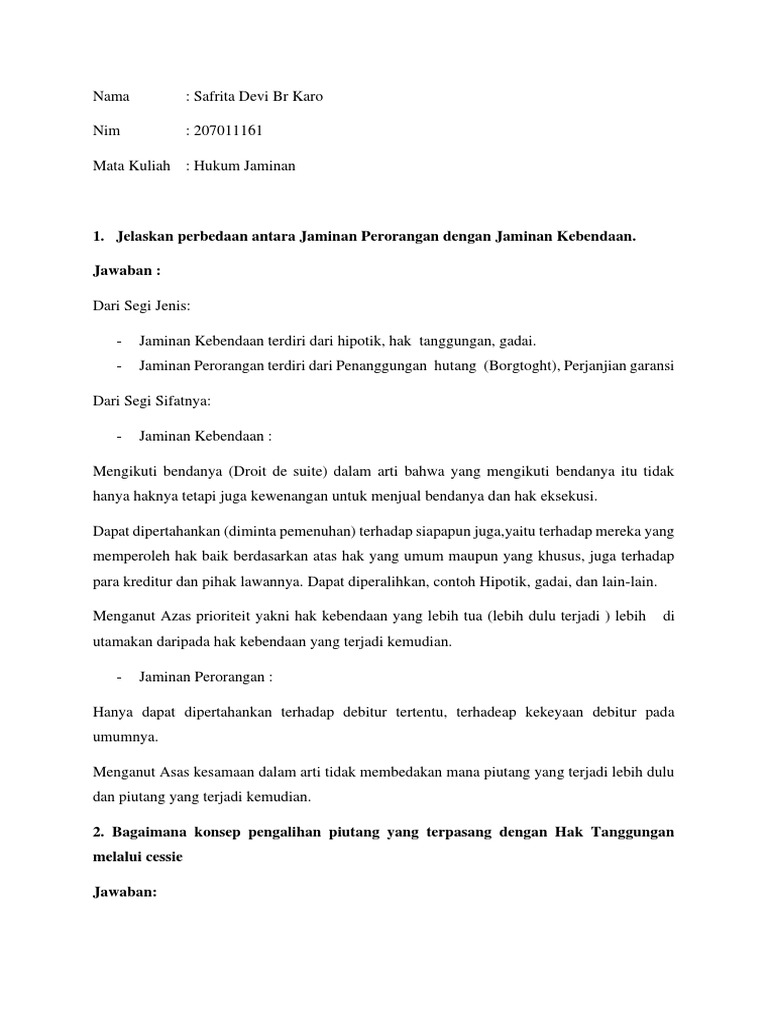 Hukum Jaminan Safrita Devi-Dikonversi | PDF | Hukum
