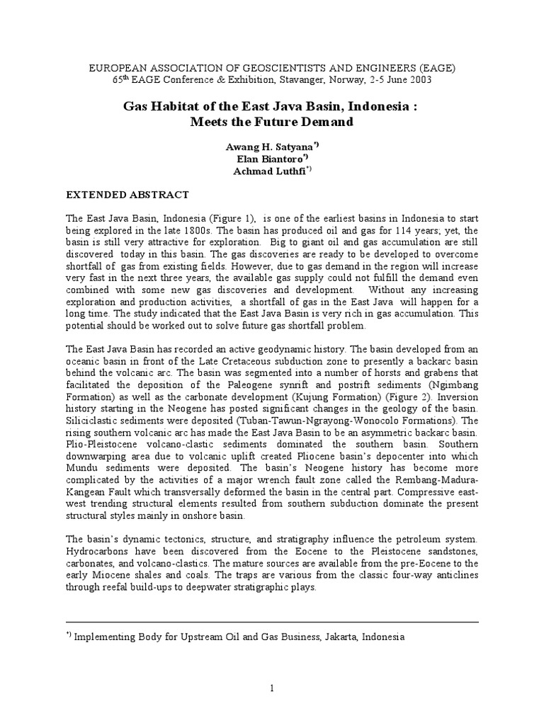 Gas Habitat of The East Java Basin, Indonesia | PDF | Petroleum ...