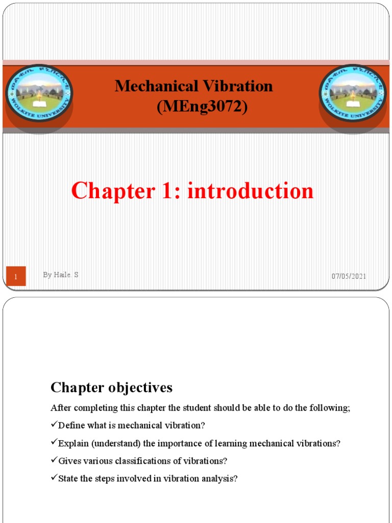 Mechanical Vibration Chapter 1 Introduction | PDF | Resonance | Equations