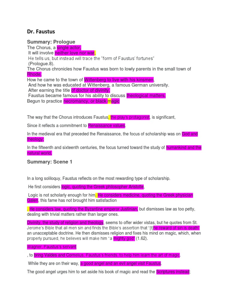 Dr. Faustus: Summary: Prologue | PDF | Othello | Iago