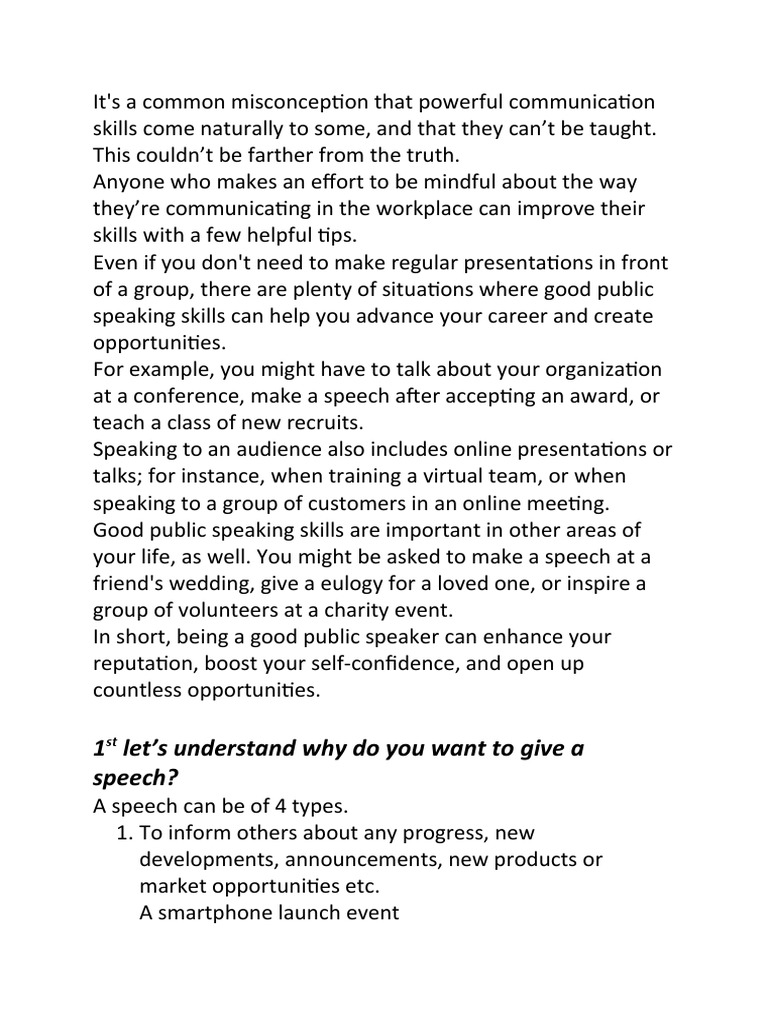 Mastering Effective Public Speaking Skills | PDF | Public Speaking ...