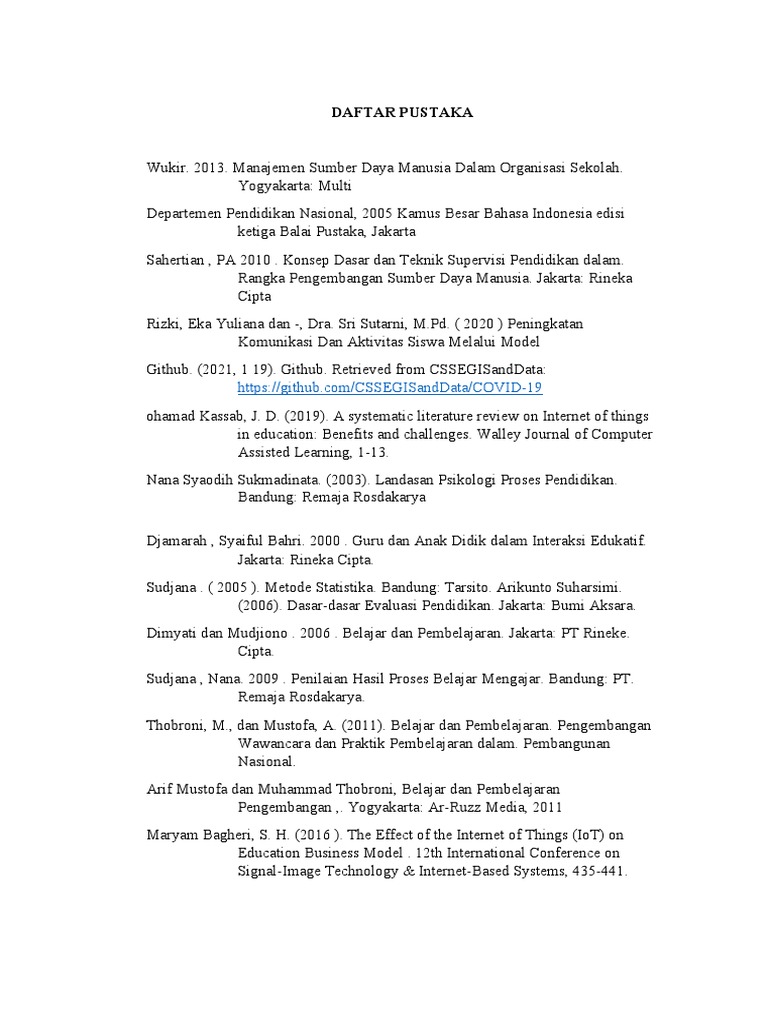 Daftar Pustaka Iot Nurul | PDF | Computing And Information Technology | Further Education