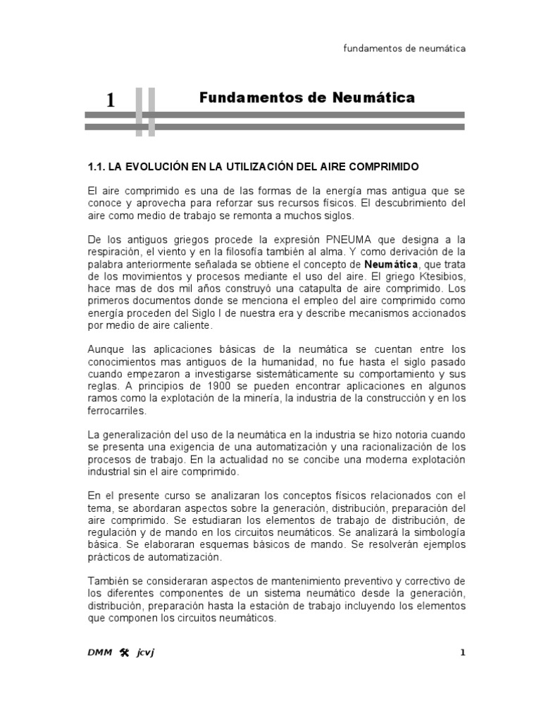 Unidad 1 Fundamentos de Neumatica | Descargar gratis PDF | Gases | Presión