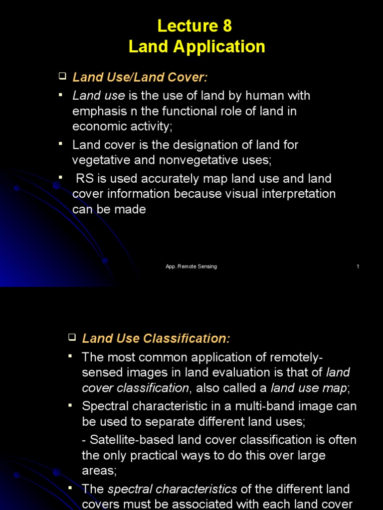 Land Application: Land Use/Land Cover | PDF | Infrared | Remote Sensing