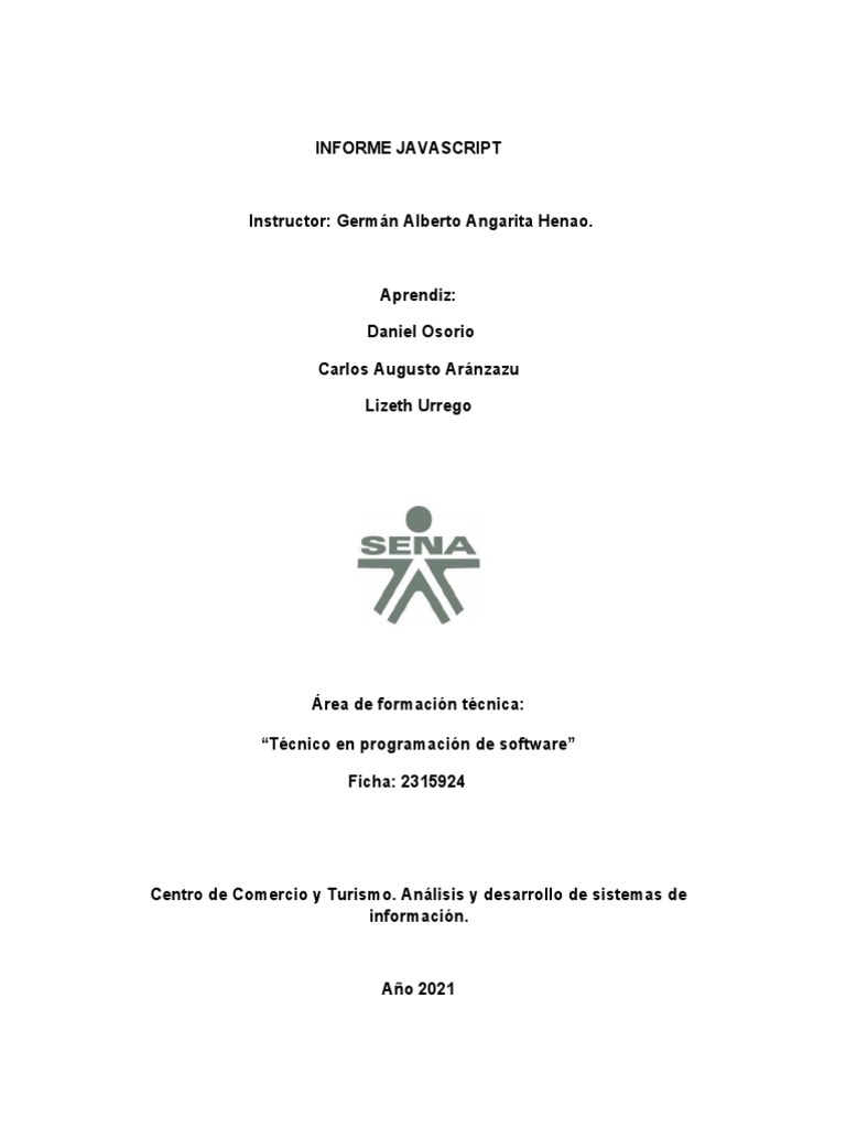 Informe Javascript | Descargar gratis PDF | Script Java | Lenguaje de programación