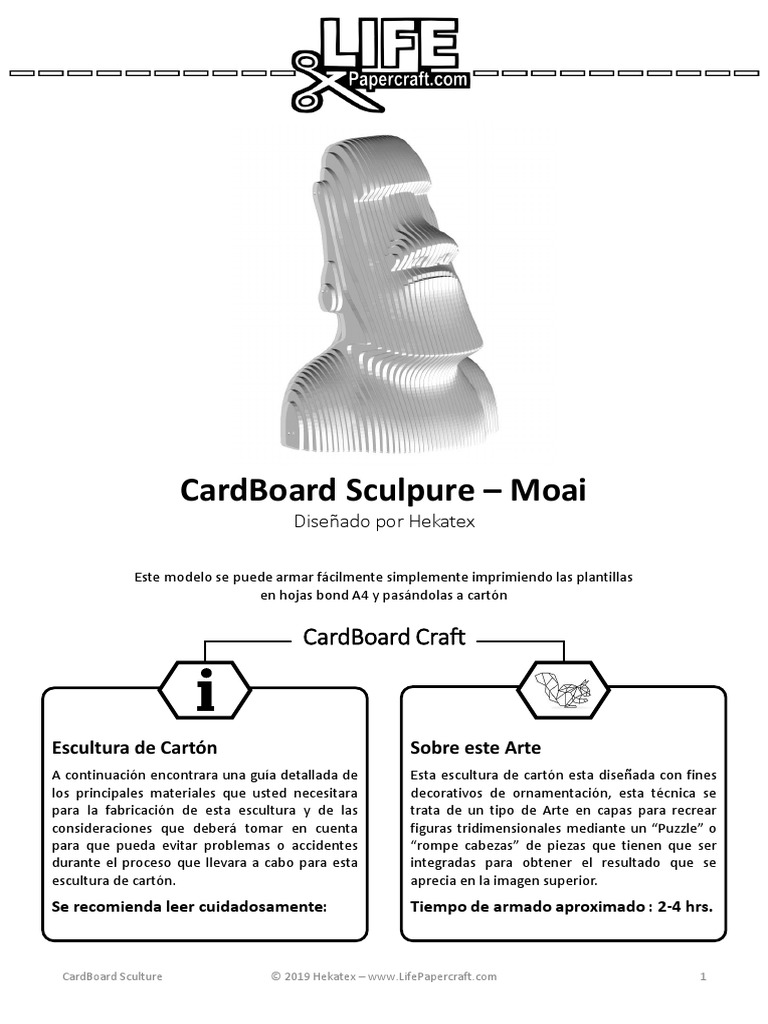Cardboard Moai | PDF | Cartón | Papel