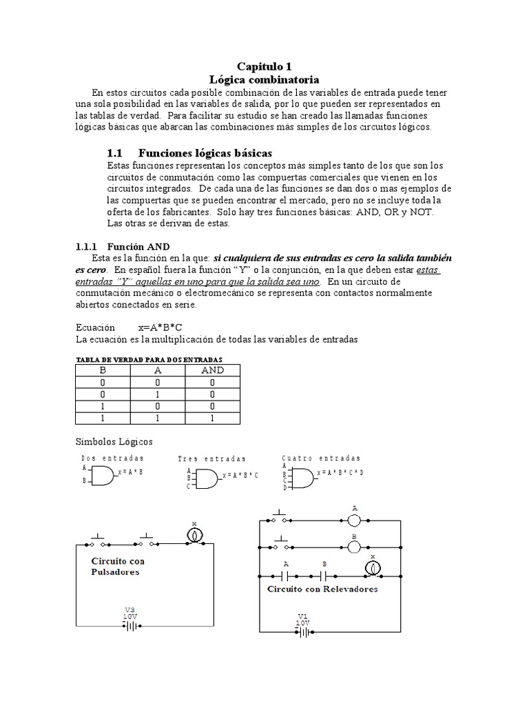 Funciones Basicas | PDF | Puerta lógica | Lógica matemática